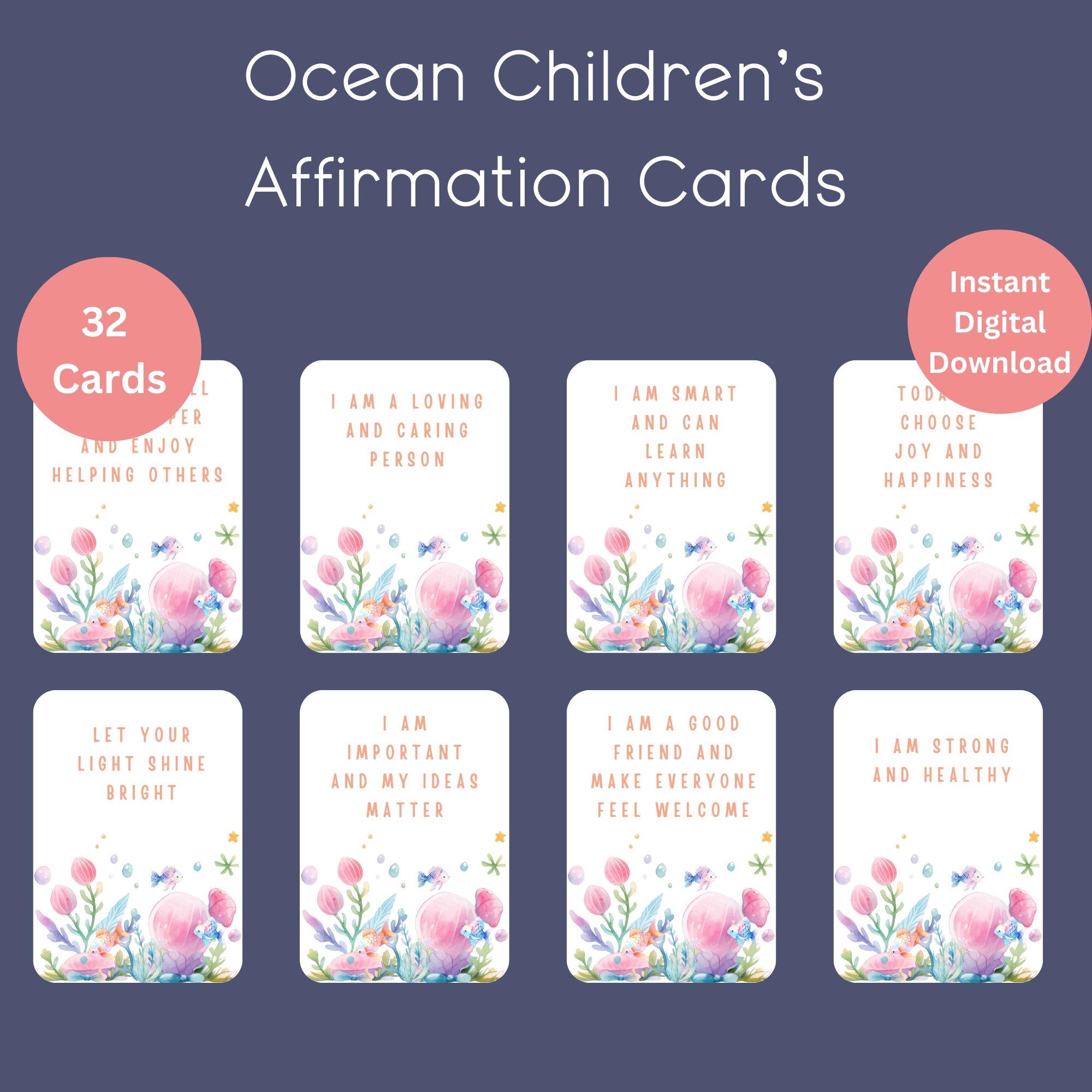 Printable Children's Affirmation Cards, Set of 32 Affirmation Cards ...