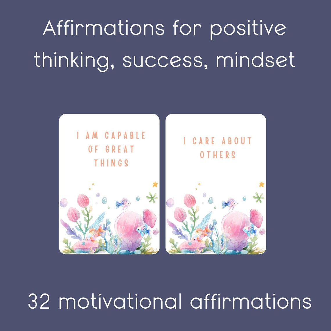 Printable Children's Affirmation Cards, Set of 32 Affirmation Cards ...