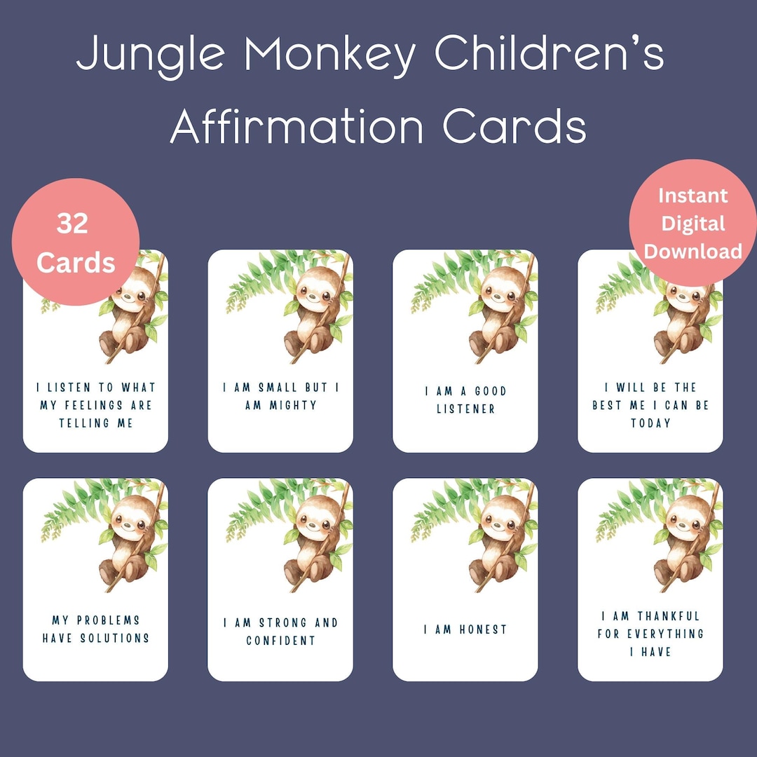 Printable Children's Affirmation Cards, Set of 32 Affirmation Cards ...