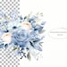 54 Powder Blue Flowers PNG, Watercolor Floral Clipart Bouquets ...