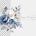 62 Dusty Blue Neutral Flowers PNG, Watercolor Floral Clipart Bouquets ...