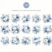 54 Powder Blue Flowers PNG, Watercolor Floral Clipart Bouquets ...
