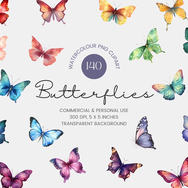 Watercolor Butterfly - Etsy