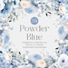 54 Powder Blue Flowers PNG, Watercolor Floral Clipart Bouquets ...