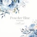 54 Powder Blue Flowers PNG, Watercolor Floral Clipart Bouquets ...