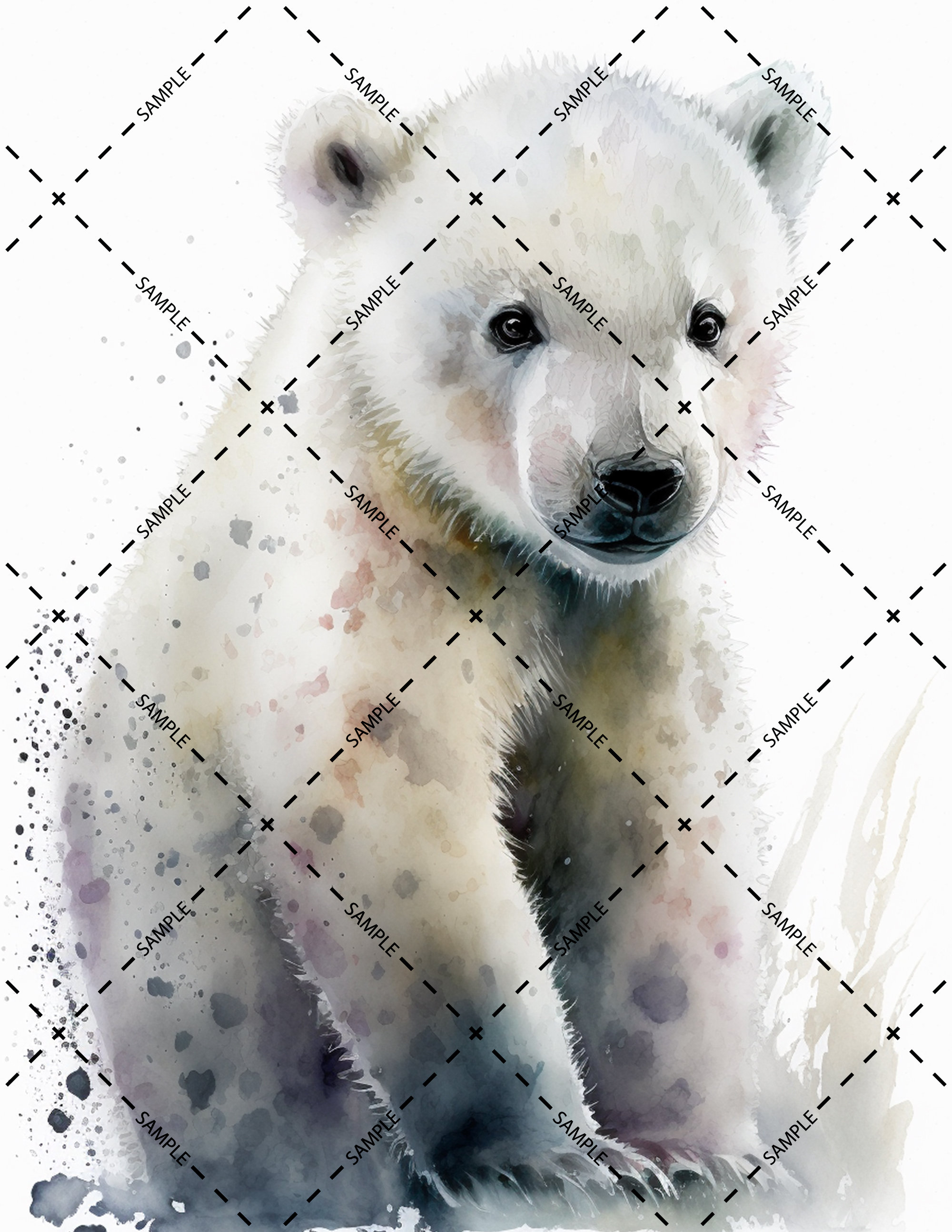 Polar Bear Cub Watercolor Art Printable Digital Download - Etsy