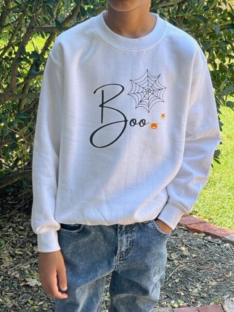 Kids BOO Sweatshirt Pullover, Kids Halloween Sweatshirt, Cute Kids ...