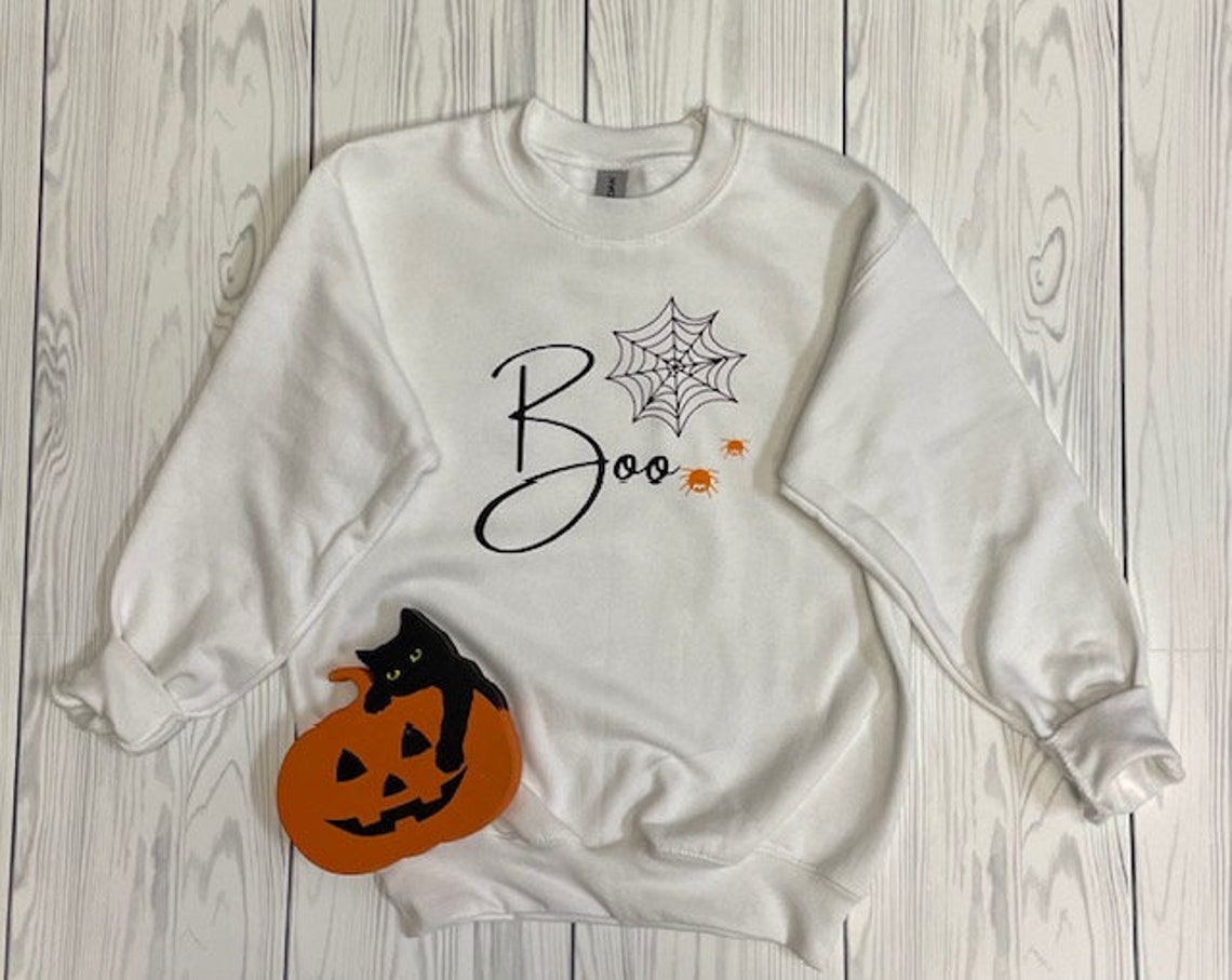 Kids BOO Sweatshirt Pullover, Kids Halloween Sweatshirt, Cute Kids ...