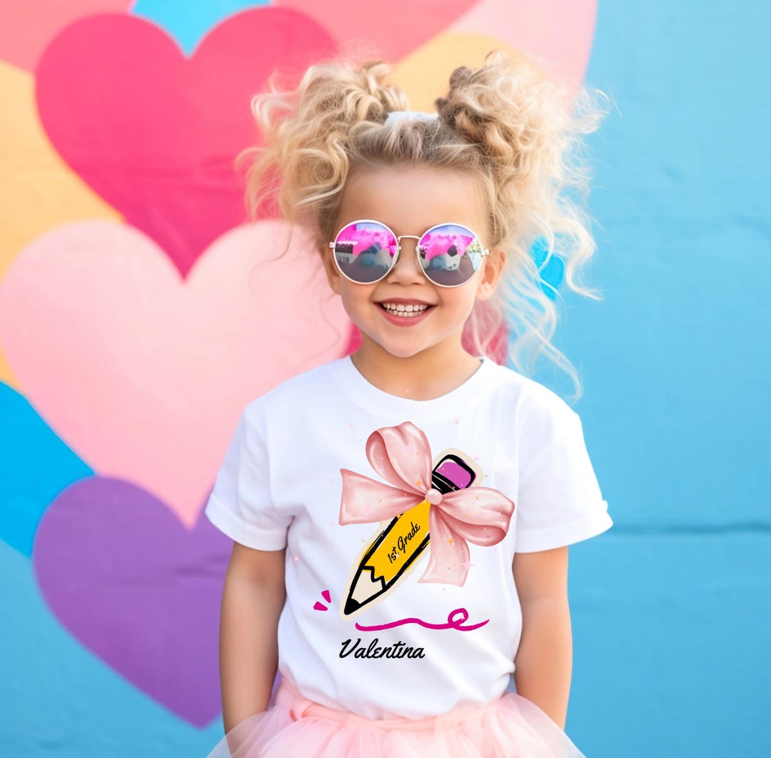 Custom Bow Pencil Shirt, Back-to-school Shirt, Cute Kids Shirt, Back to ...