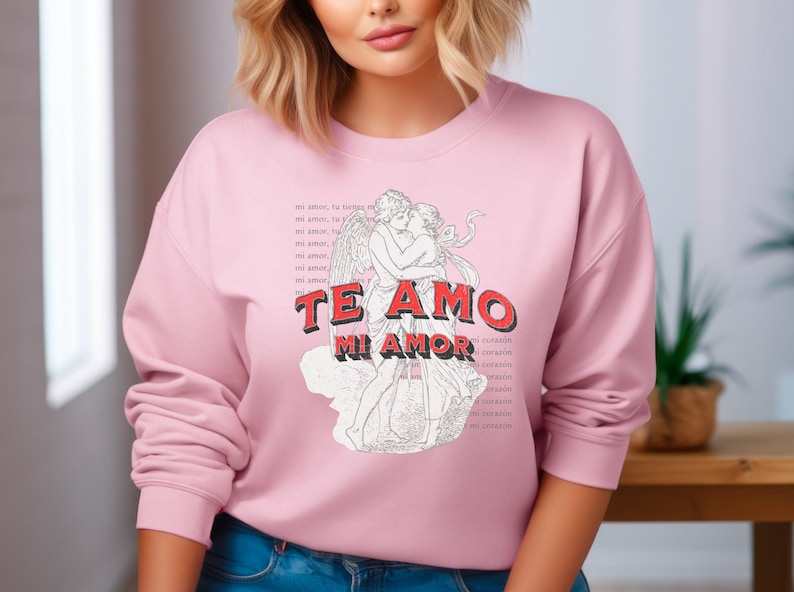 Te Amo Mi Amor Crewneck Sweater, Valentine Gift for Her, Perfect Love ...