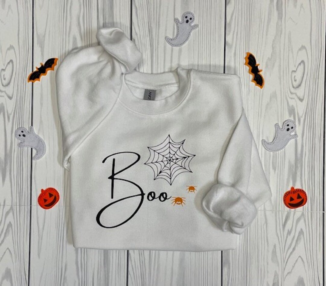 Kids BOO Sweatshirt Pullover Kids Halloween Sweatshirt Cute - Etsy