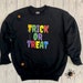 Kids Trick or Treat Sweatshirt Pullover, Kids Creepy Sweater, Halloween ...