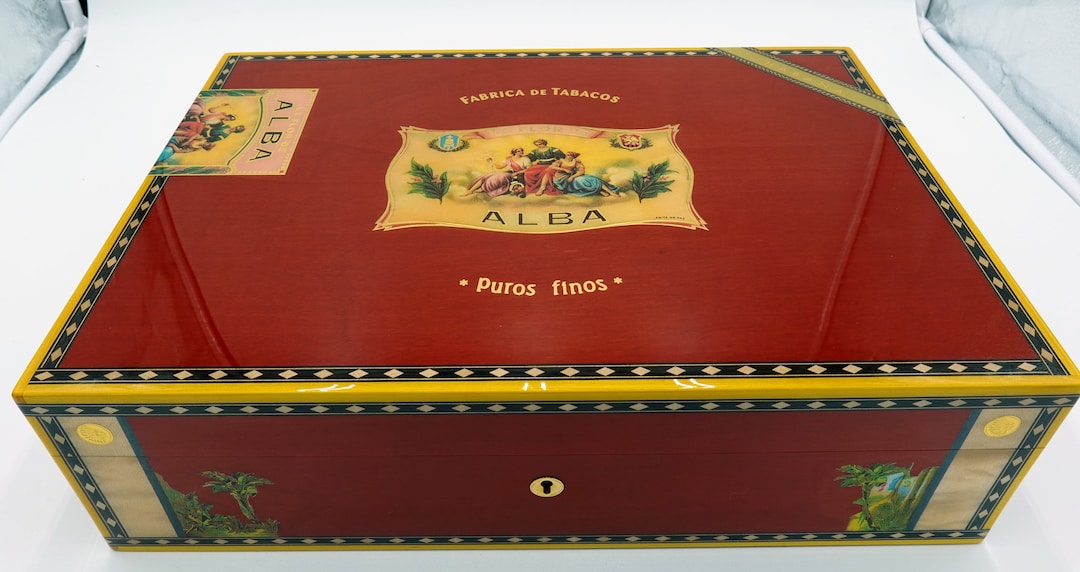 Luxury Red Cigar Humidor – Élie Bleu Flor De Alba – 110 Cigars – Handmade in France – High-end ...