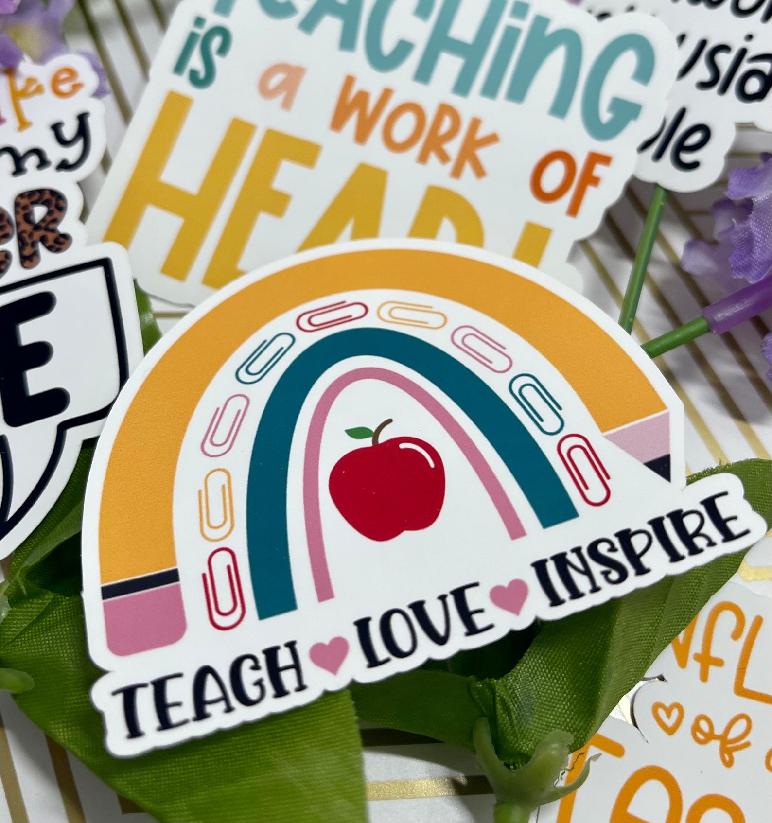 Teacher Sticker Pack Water Bottle Decals Teacher Appreciation Teacher ...