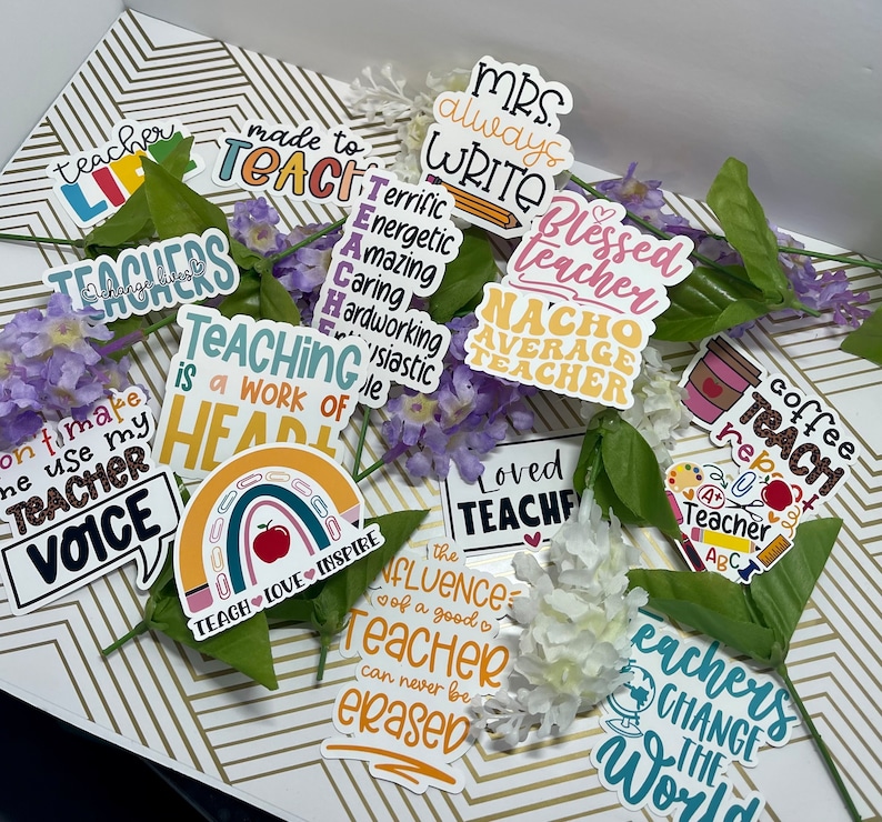 Teacher Sticker Pack Water Bottle Decals Teacher Appreciation Teacher ...