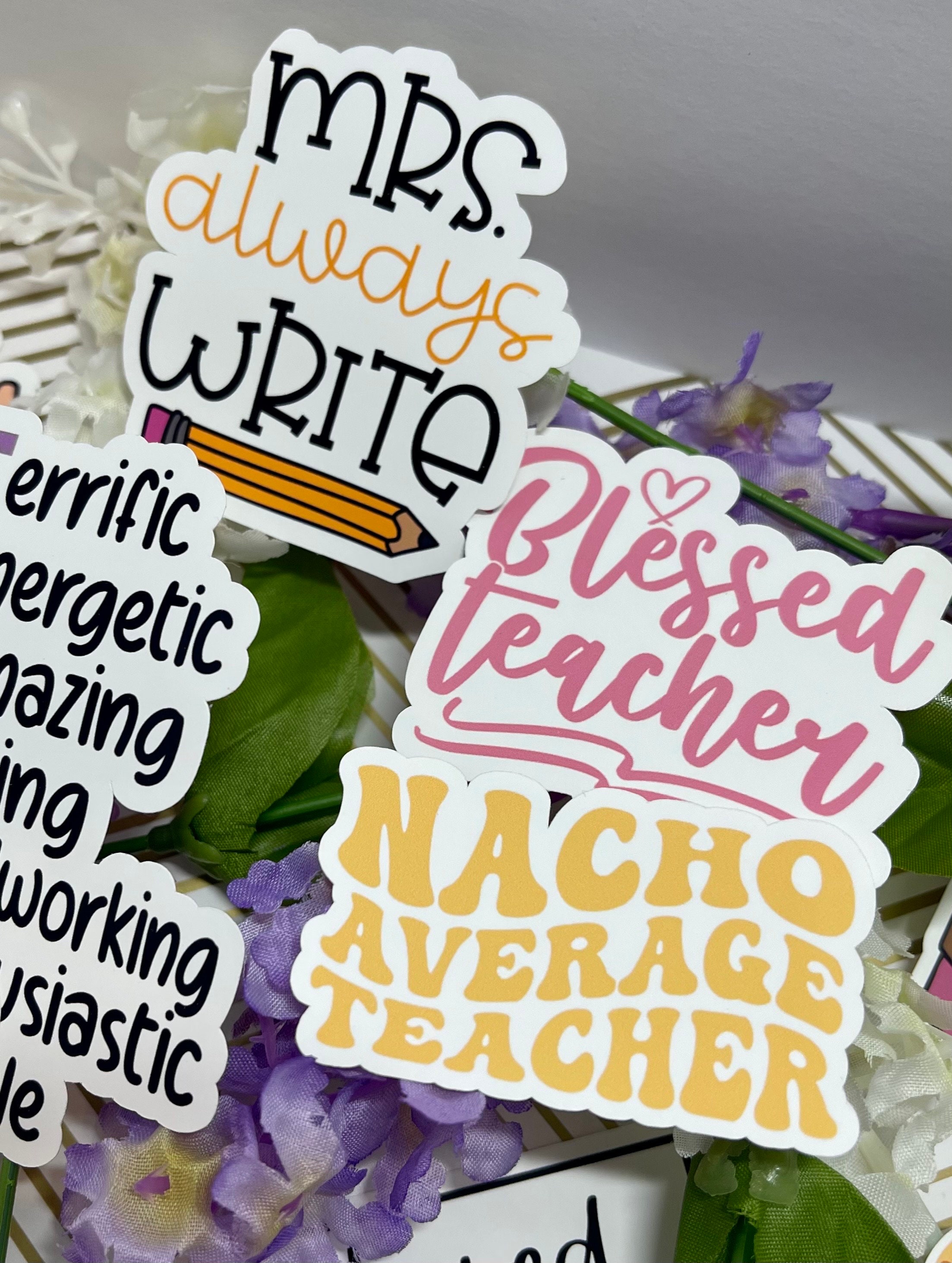 Teacher Sticker Pack Water Bottle Decals Teacher - Etsy