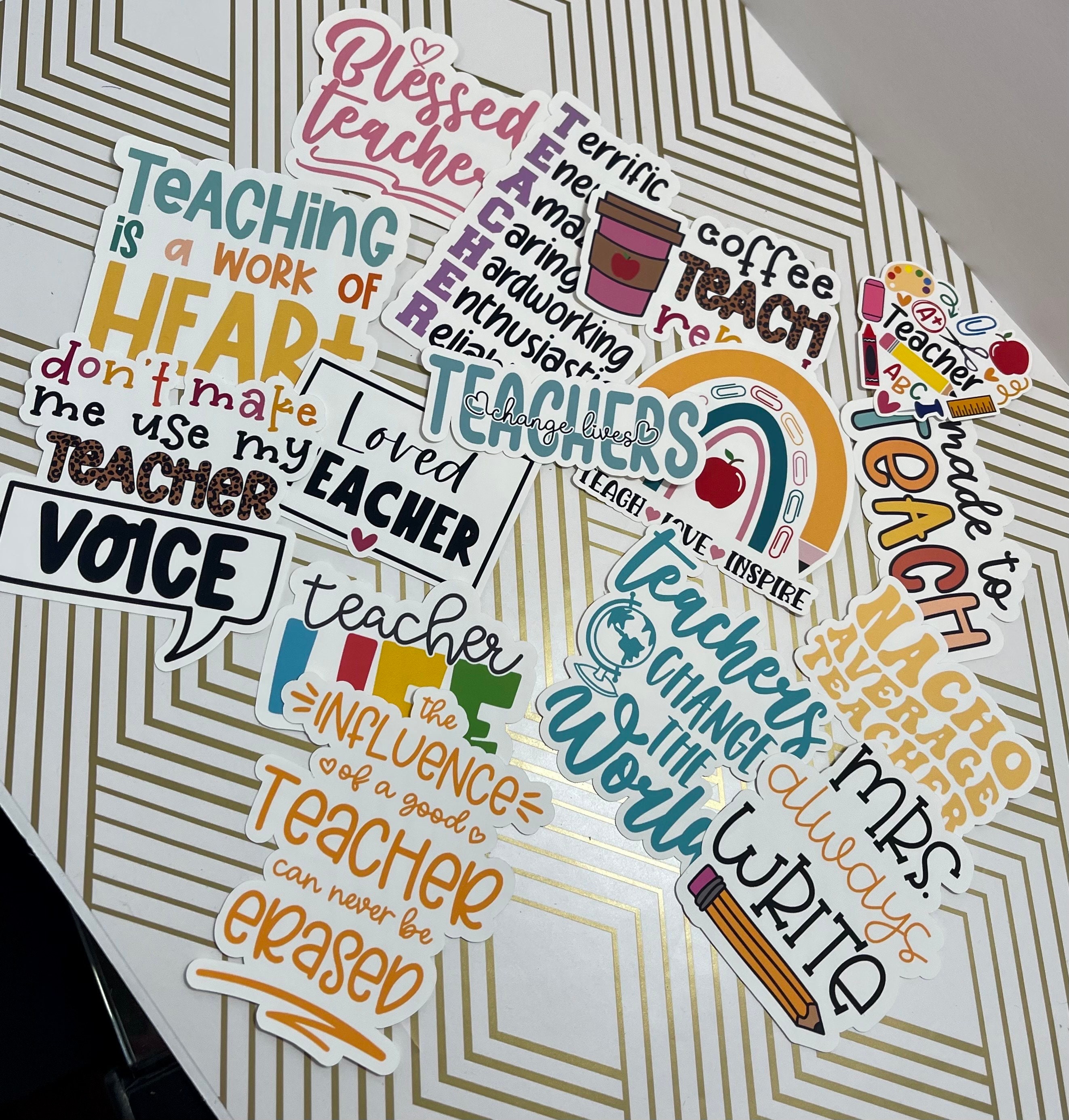 Teacher Sticker Pack Water Bottle Decals Teacher - Etsy