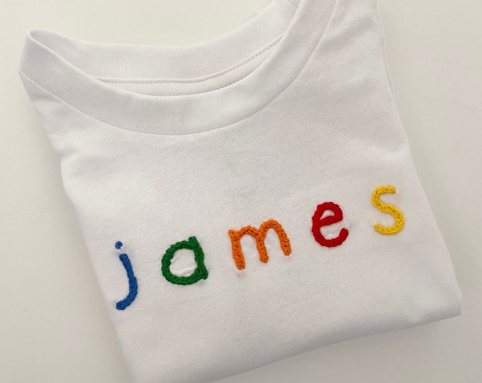Personalized Embroidered Multi Color Baby & Toddler T-shirt With Name ...