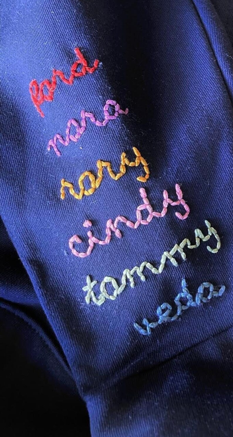 Embroidered Name Sweatshirt, Custom Family Names, Hand Embroidered - Etsy
