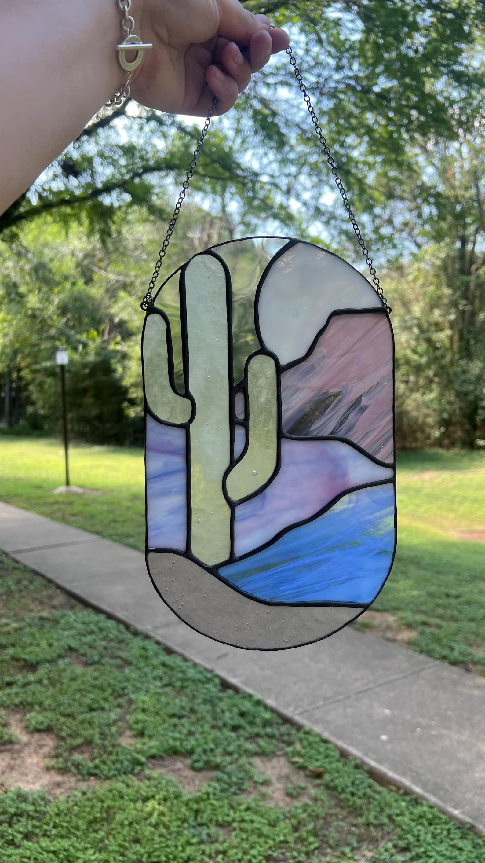 Desert Scene Landscape - Moderate Difficulty Stained Glass Pattern - Etsy
