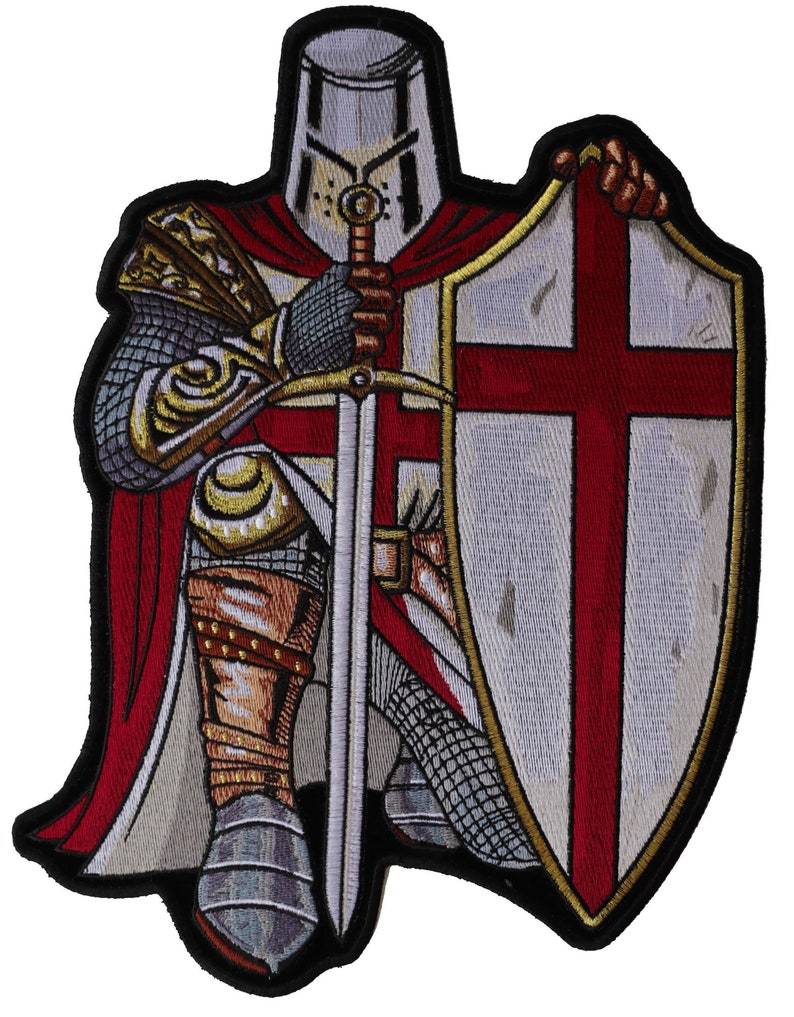 Crusader Patch Christ Red Crossed Embroidered, Sew on or Iron on for ...