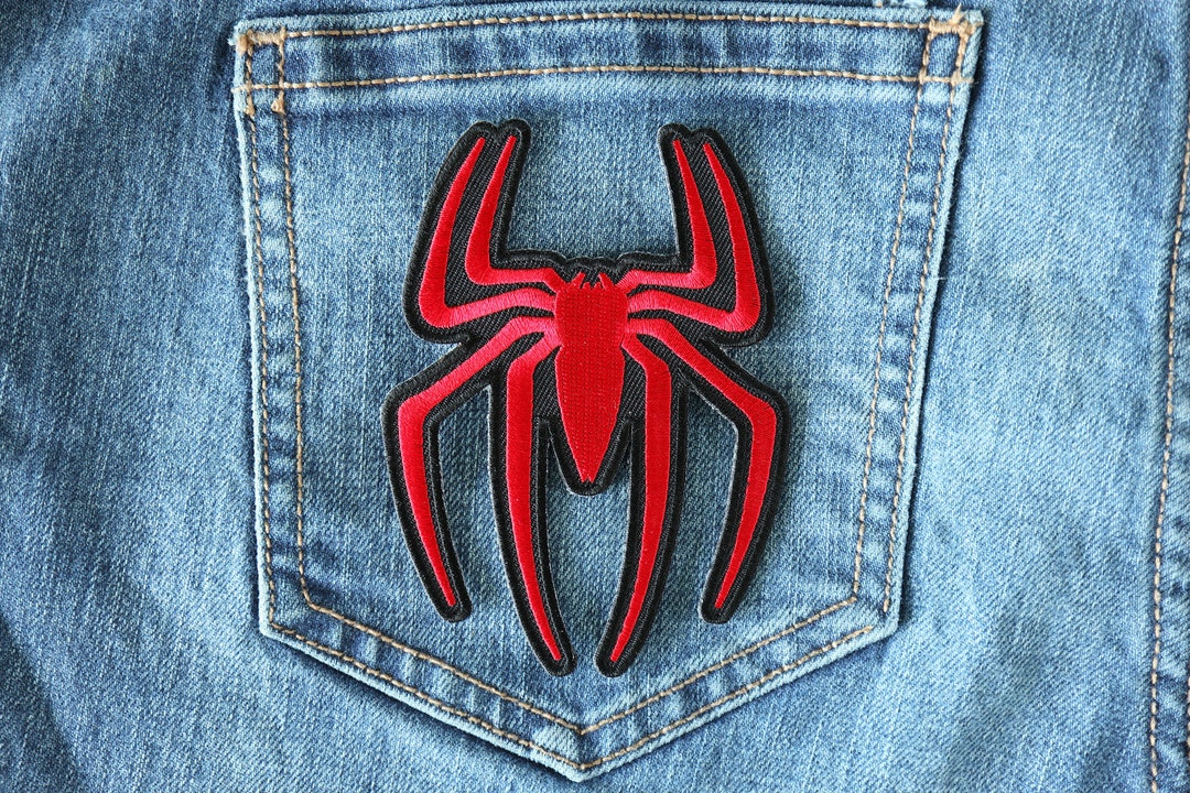 Red Spider Patch, Embroidered Bug Patch, Large Size for Jackets and ...