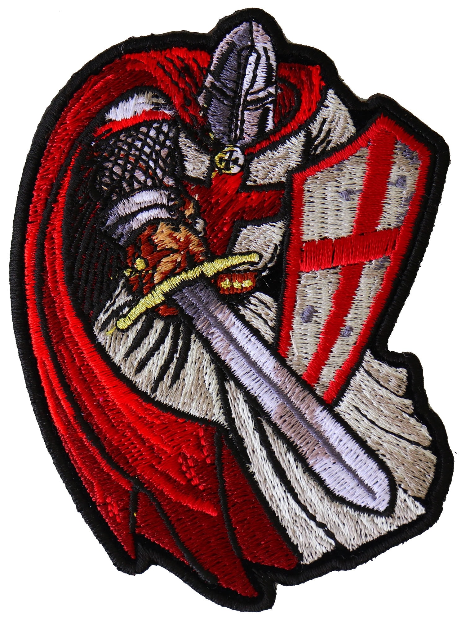 Crusader Knight Patch With Sword Drawn. Gray, Blue, and Red Color ...