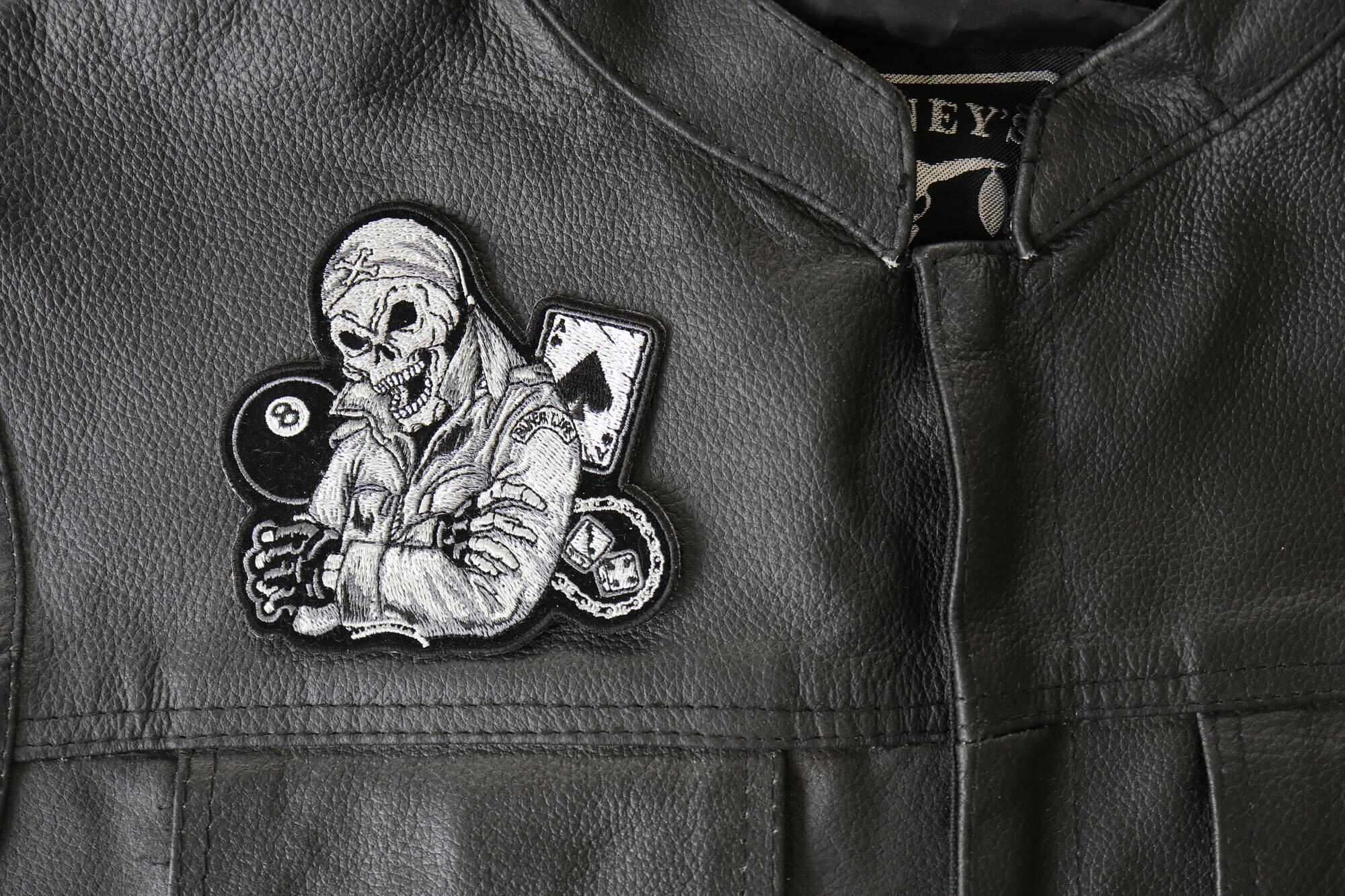 Skeleton Patch Ace of Spades 8-ball Biker Life Patch Black - Etsy