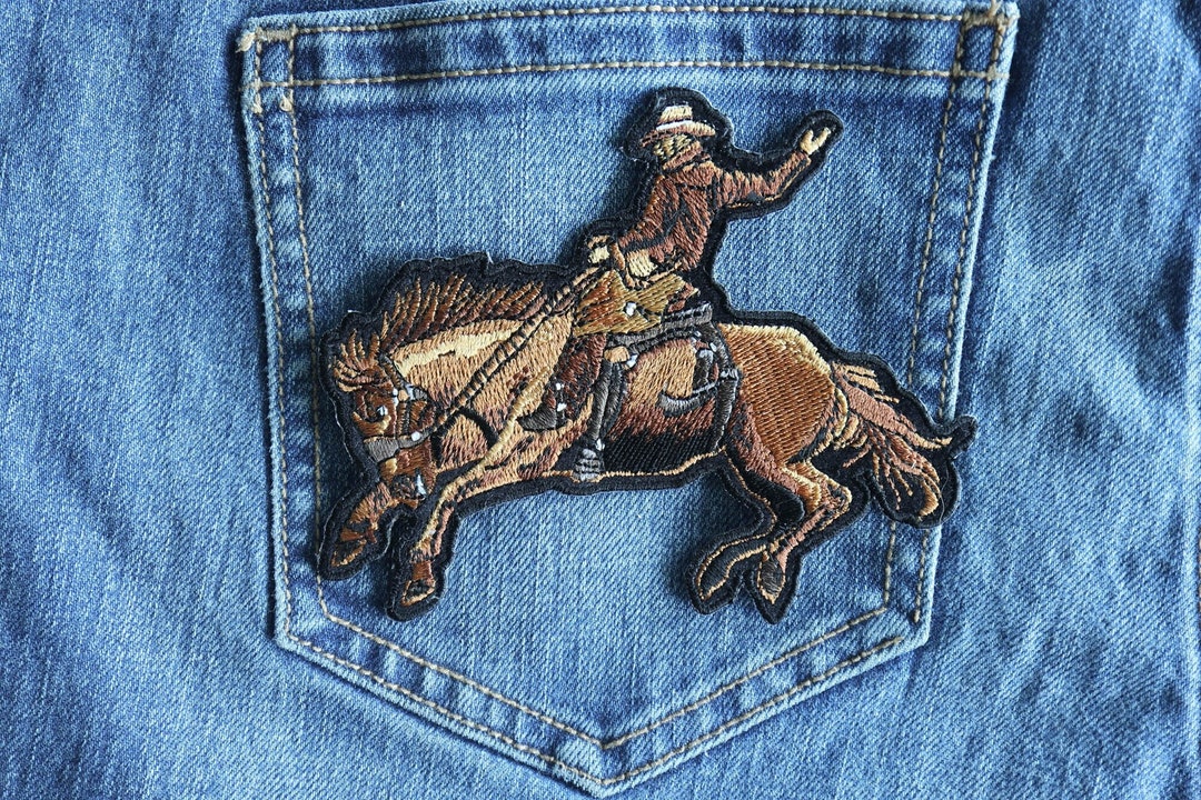 Cowboy Rider Patch for Riders, Sew or Iron on Patches for Jeans ...