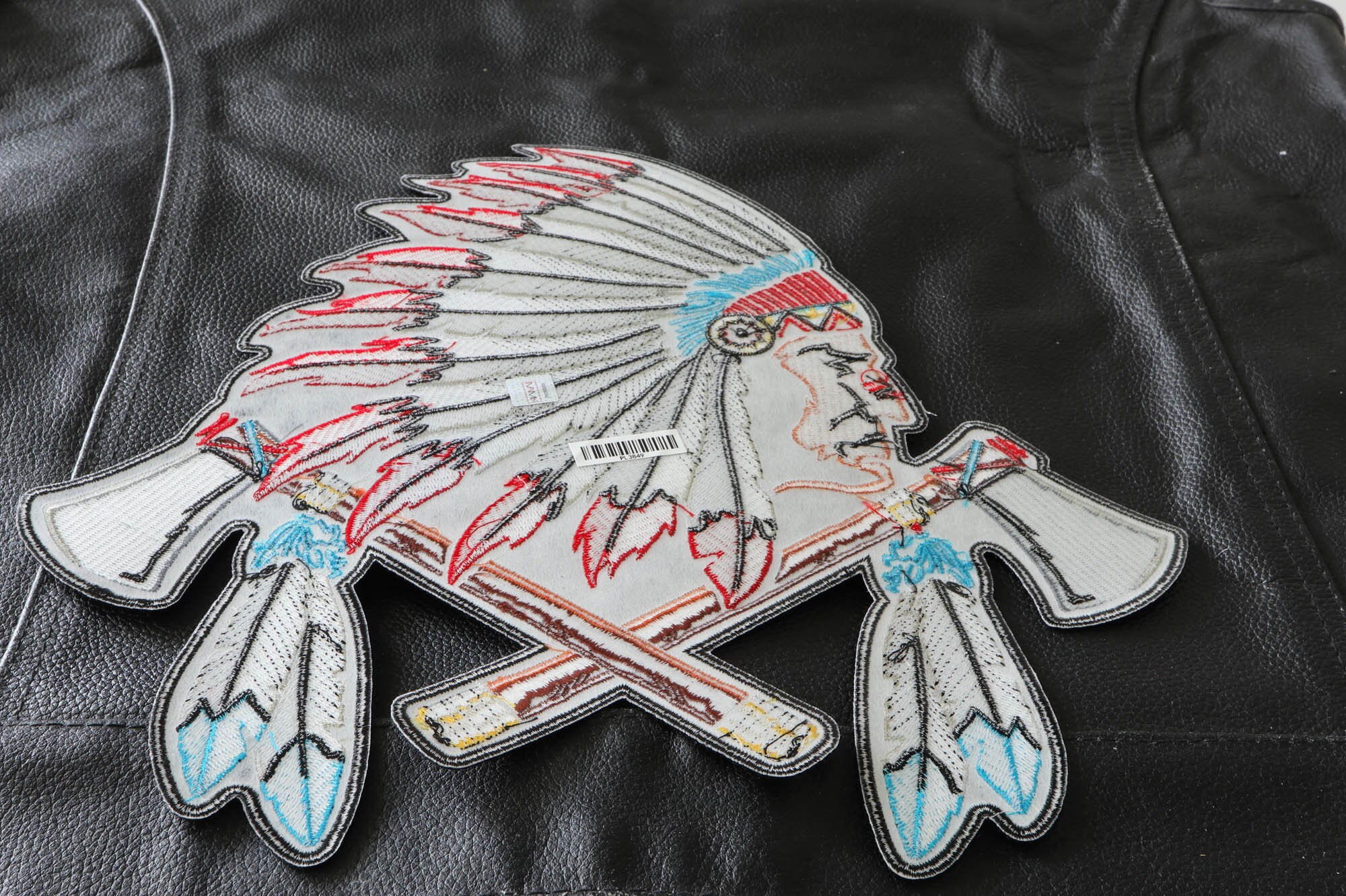 Native American Patch Embroidered With Headdress and Hatchets, Iron or ...