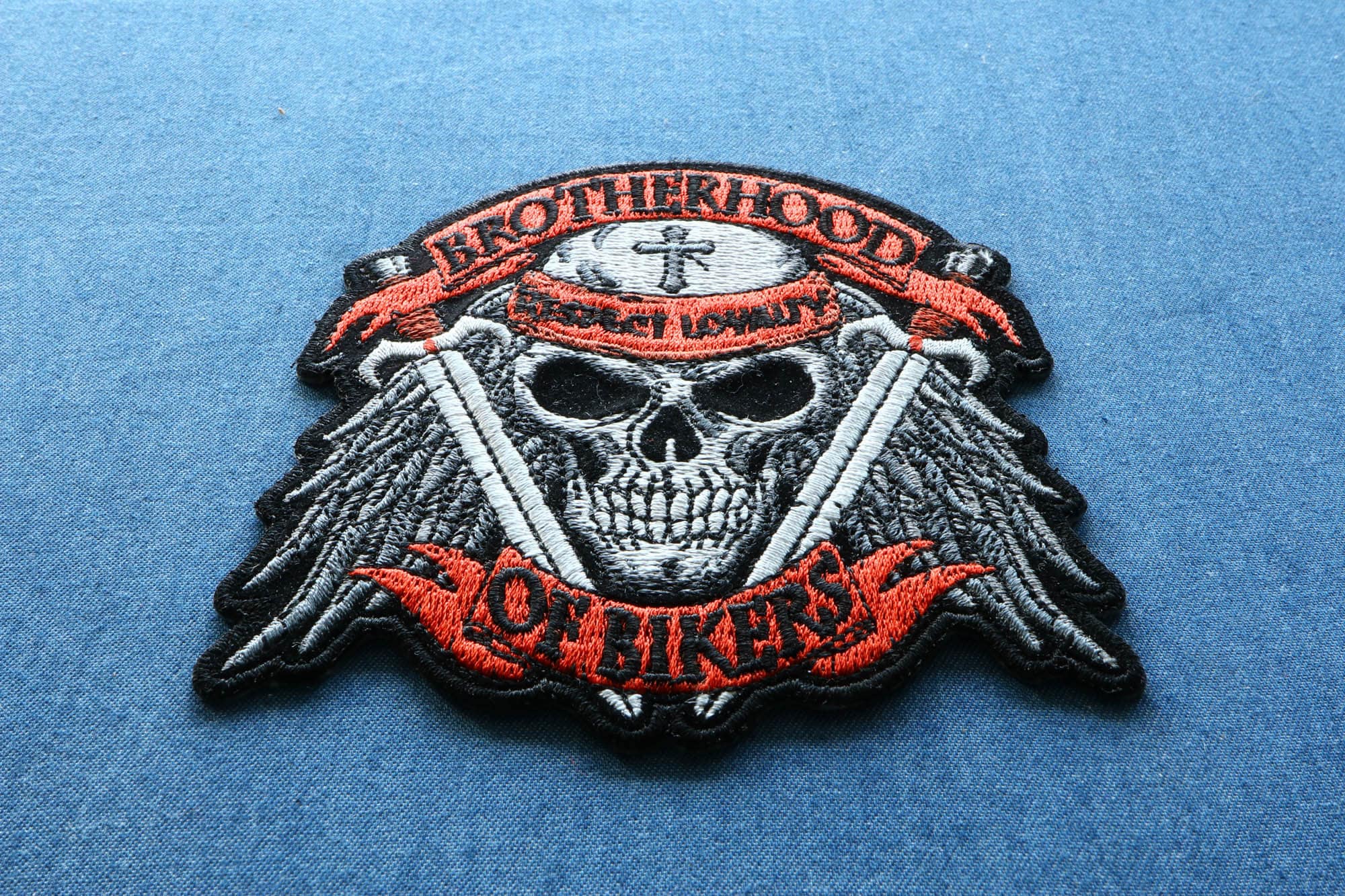 Brotherhood Skull Patch Winged With Swords and Cross for Loyal Bikers ...