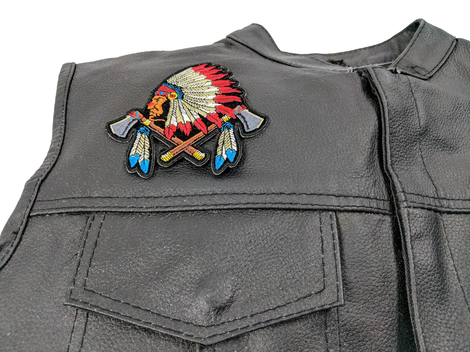 Native American Patch Embroidered With Headdress and Hatchets, Iron or ...