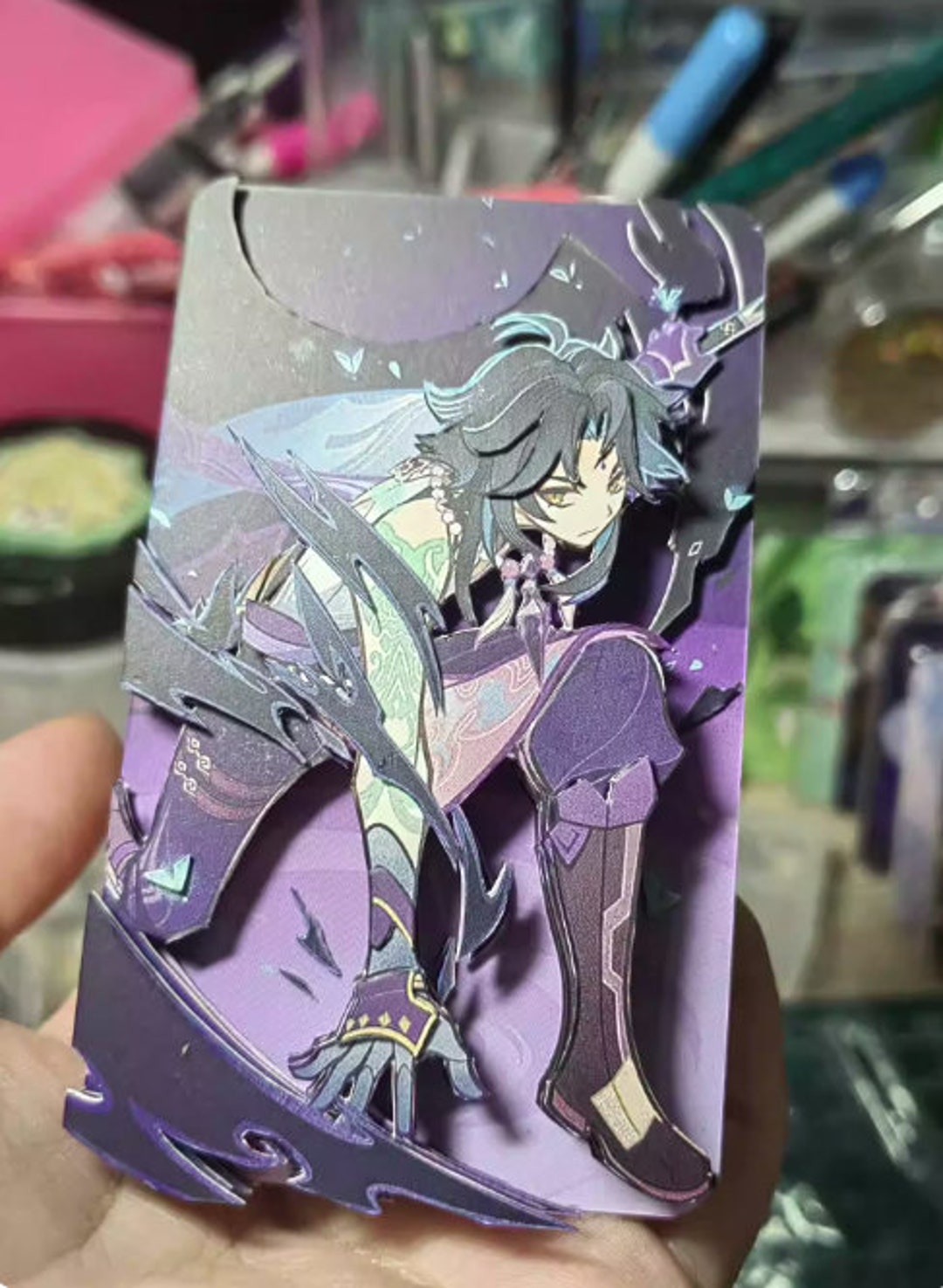 Elf 3D Hand Carved Game Cards Anime Character Cards Custom - Etsy