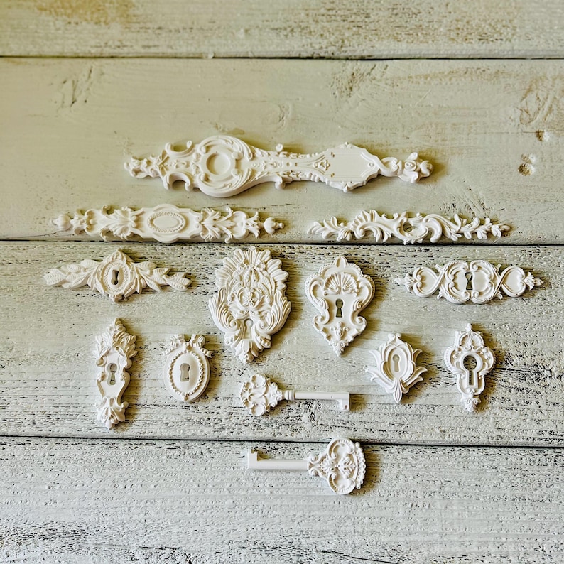 French Country Keyhole Appliqués – Ceramic or Resin Castings – Vintage ...