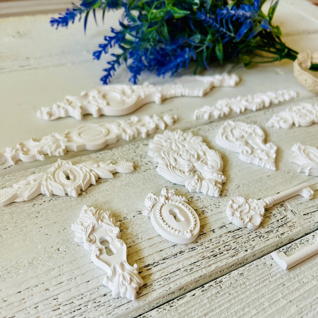 French Country Keyhole Appliqués – Ceramic or Resin Castings – Vintage ...