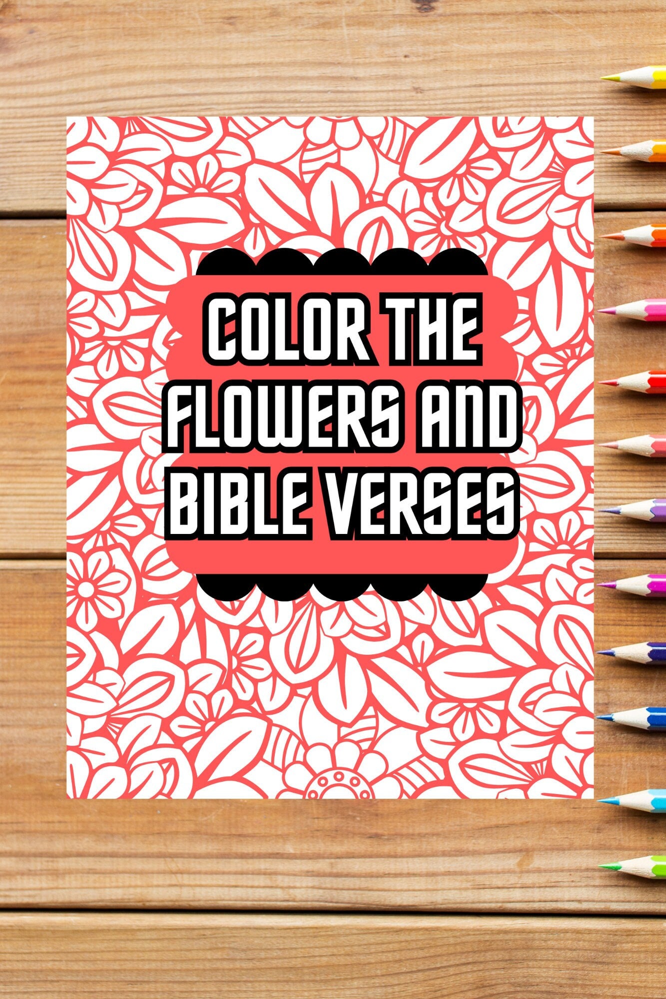 Bible Verses and Flower Adult Coloring Pages - Etsy