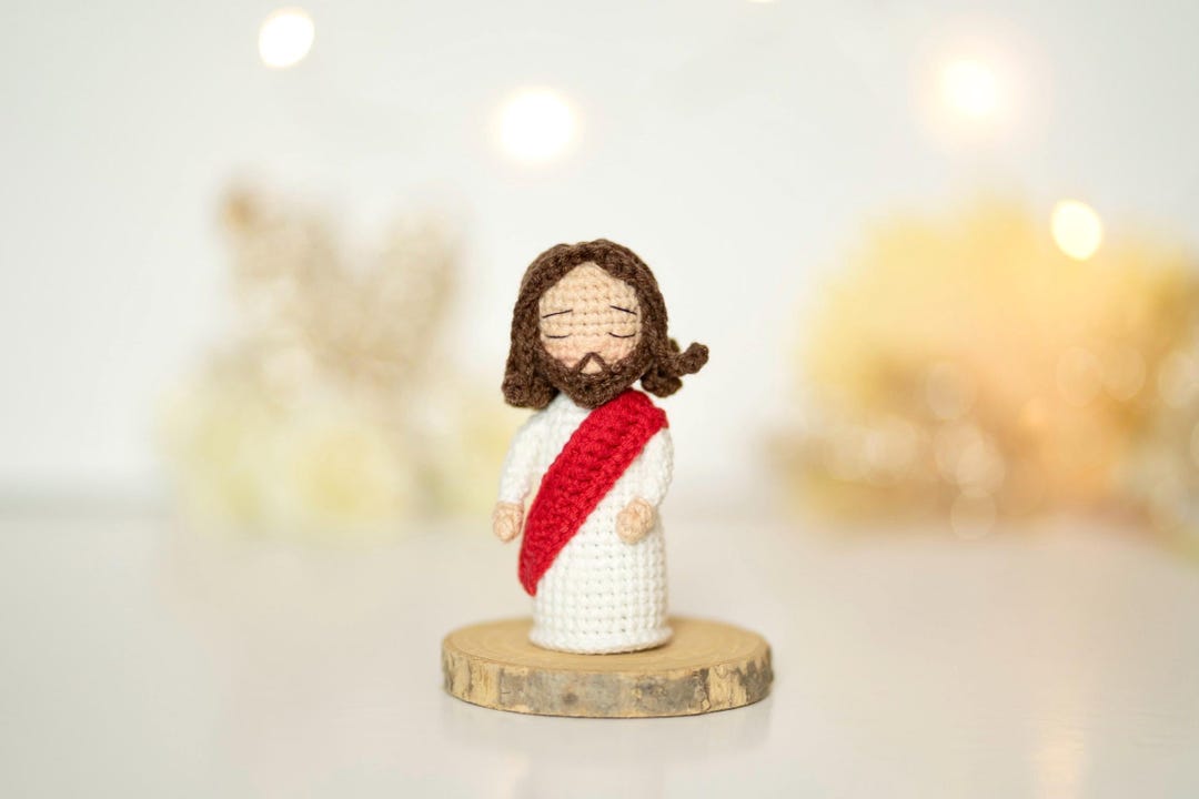 Mini Jesus Crochet Doll, Religious, Amigirumi *wood Base Not Included ...