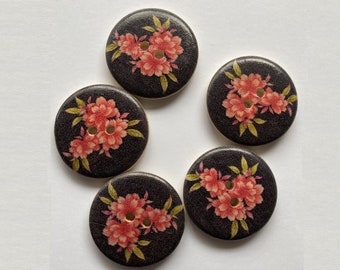 5 X 3cm Wooden Painted Rainbow Buttons - Etsy