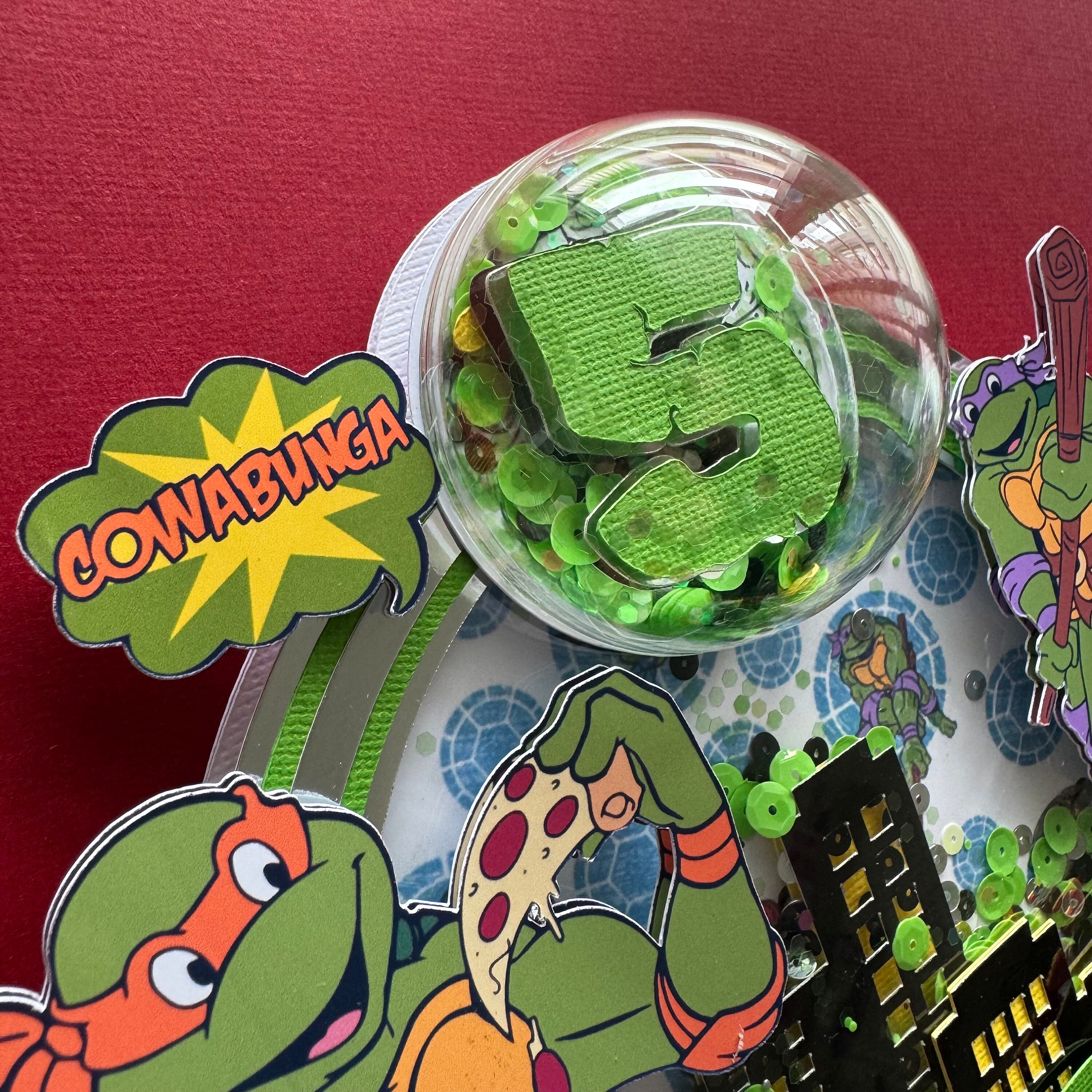 Turtle Cake Topper, Ninja Cake Topper, Crazy Custom Cake Topper, Ball ...