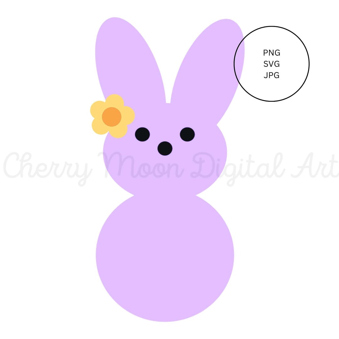 Purple Easter Peep Flower Digital Download PNG SVG JPG, Easter Day ...