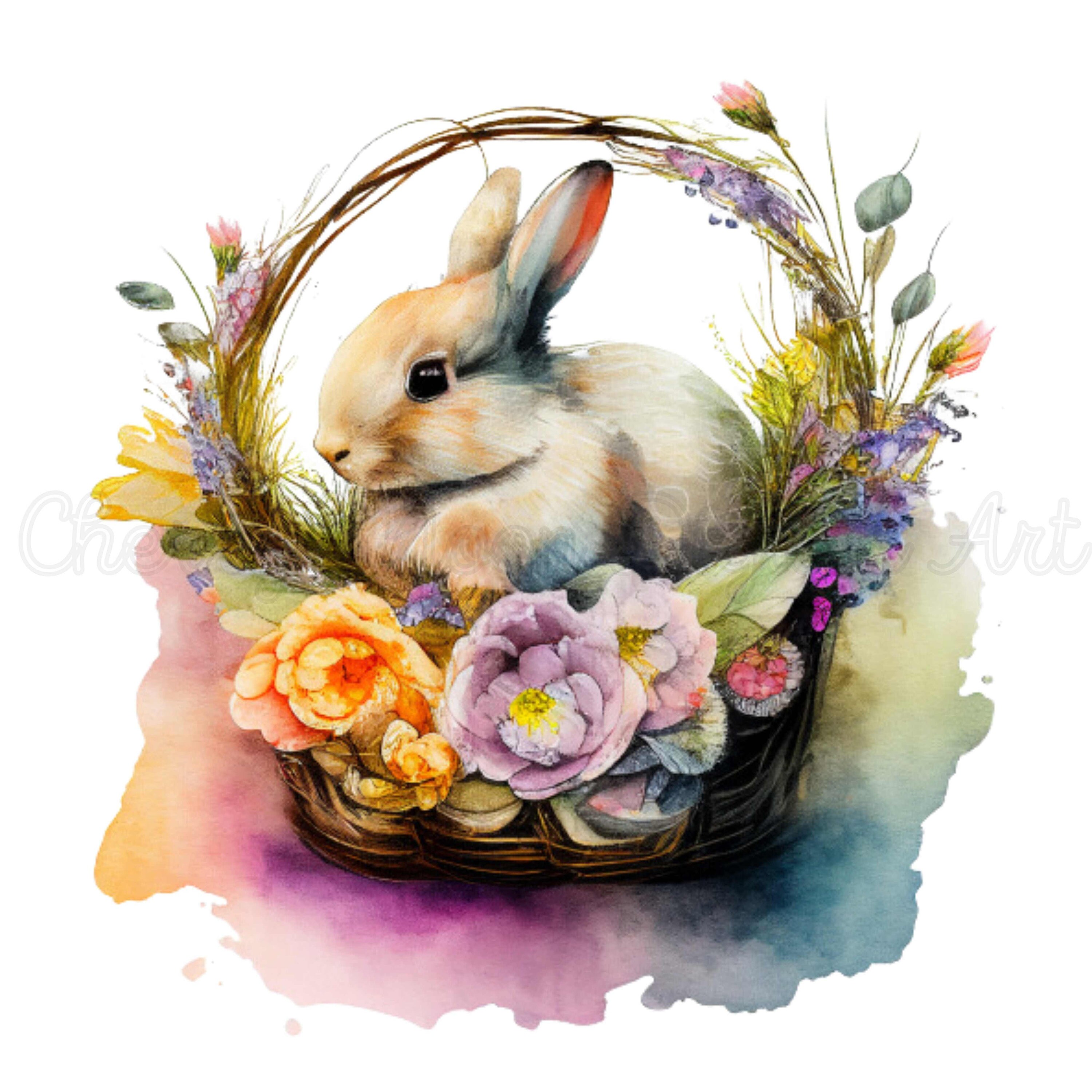 Easter Bunny Clipart Bundle, Alcohol Ink Bunnies, Bunny Rabbits in ...