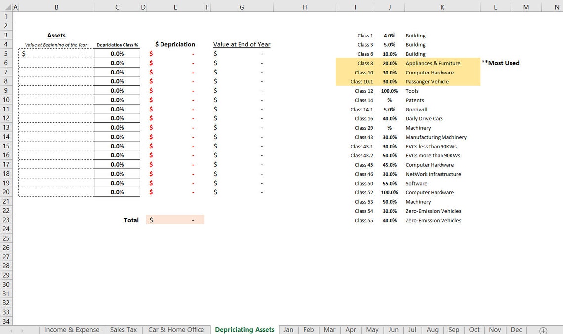 Easy Bookkeeping Template With Sales Tax Calculation - Etsy