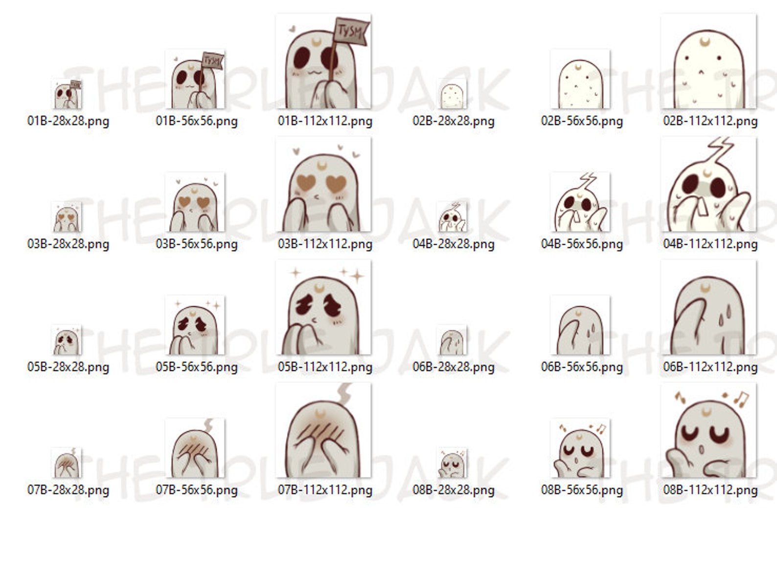 Simple Ghost Emotes SET B | Twitch | Discord | Youtube | Goth Wicca ...