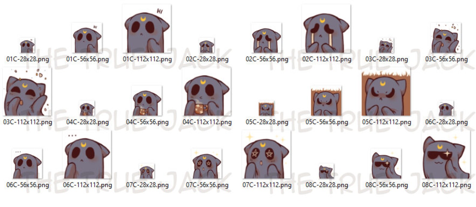 Ghost Kitty Emotes SET 3 | Twitch | Discord | Youtube | Goth Wicca ...