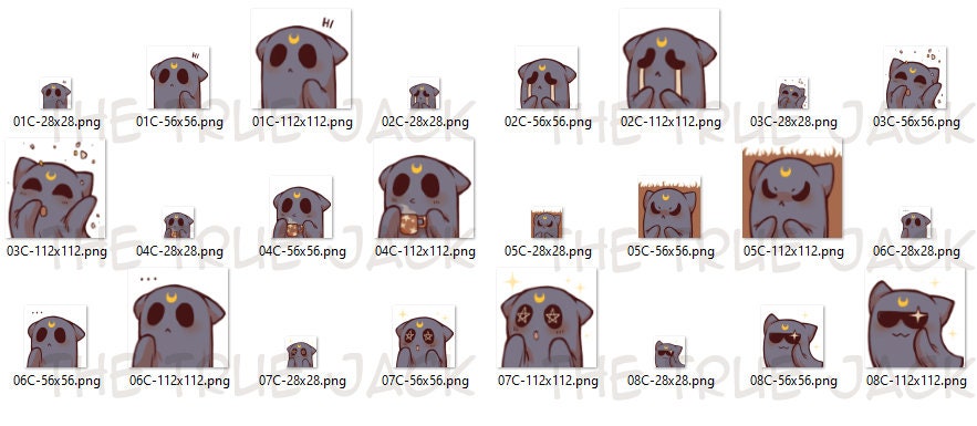 Ghost Kitty Emotes SET 3 | Twitch | Discord | Youtube | Goth Wicca ...