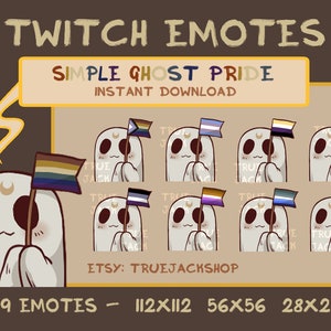 Simple Ghost Emotes PRIDE SET | Twitch | Discord | Youtube | Flag ...