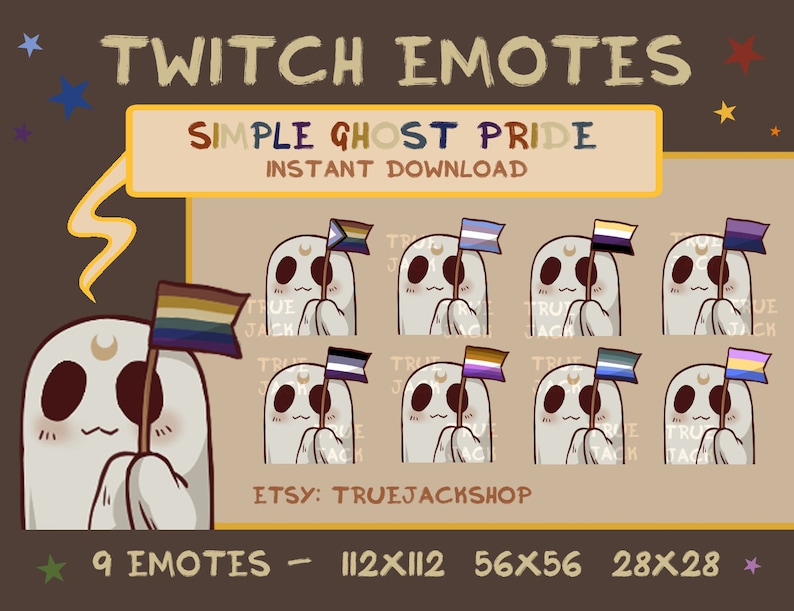 Simple Ghost Emotes PRIDE SET | Twitch | Discord | Youtube | Flag ...
