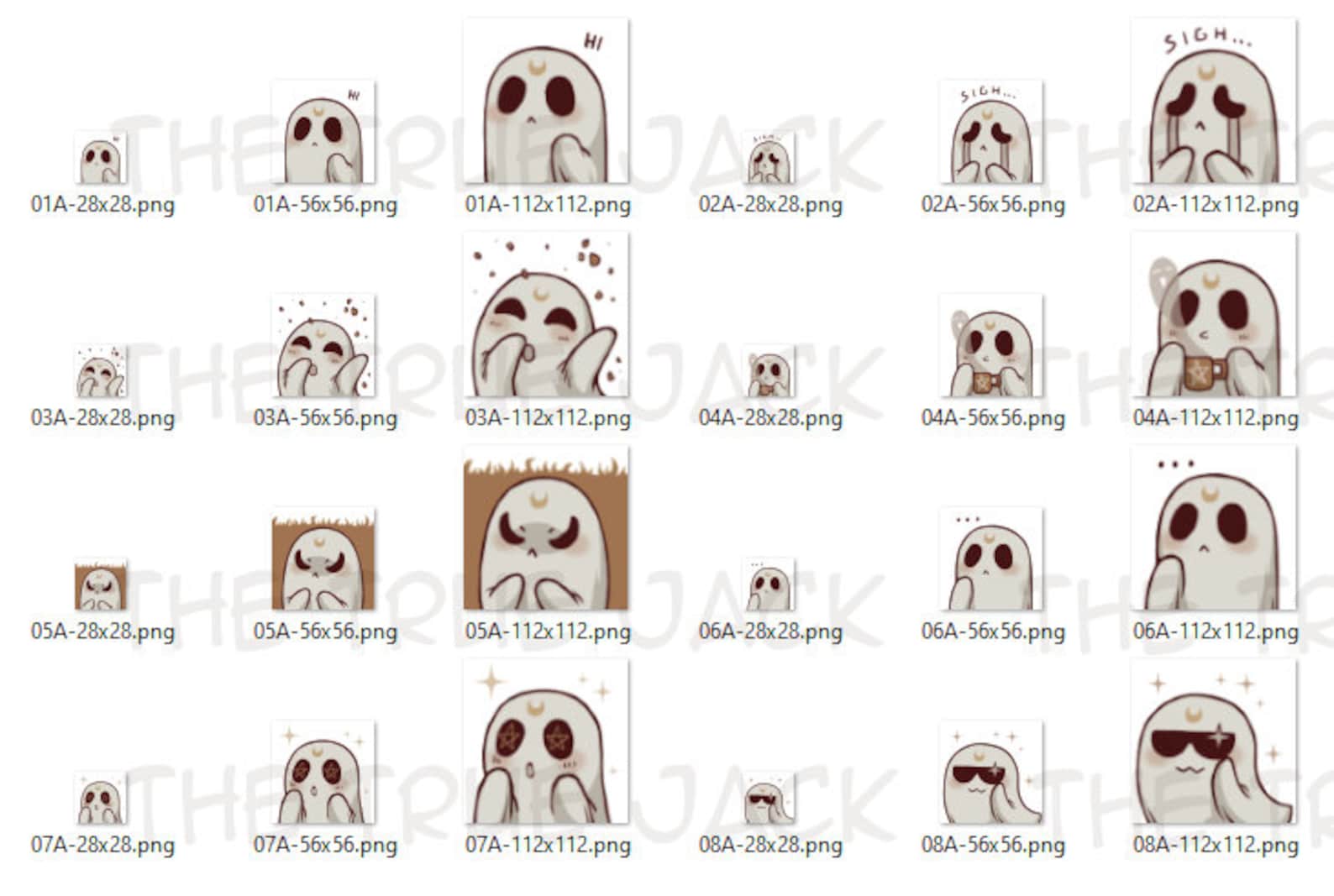 Simple Ghost Emotes SET A | Twitch | Discord | Youtube | Goth Wicca ...