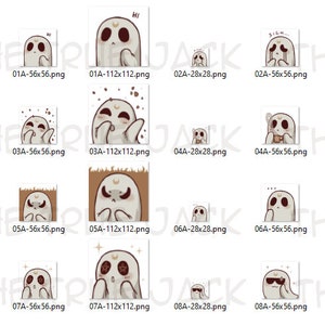 Simple Ghost Emotes SET A | Twitch | Discord | Youtube | Goth Wicca ...