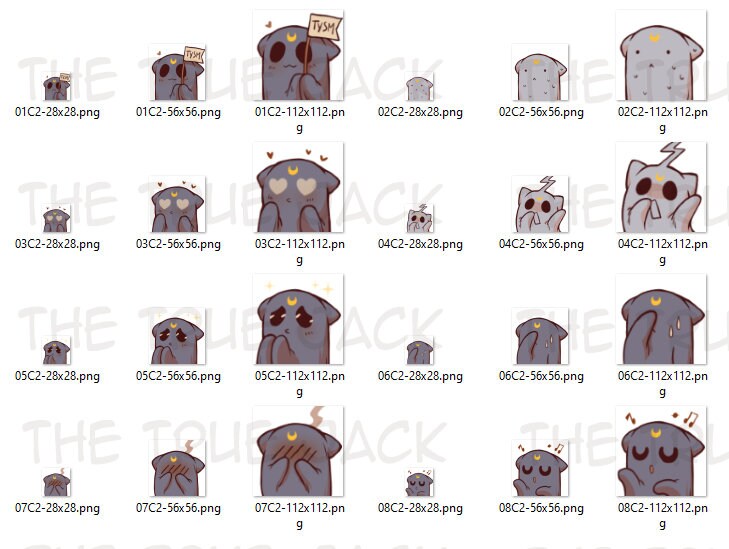 Ghost Kitty Emotes SET 3 PACK 2 Twitch Discord Youtube Goth Wicca ...